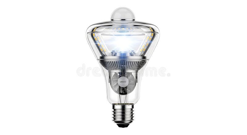 Futuristic LED Bulb with a Transparent Casing Showcasing the Internal ...