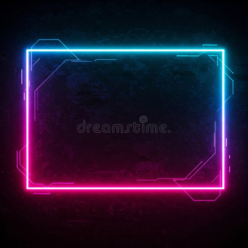 Futuristic LED Frame stock illustration. Illustration of holographic ...