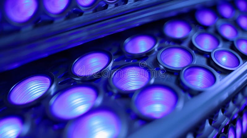 Futuristic LED Lighting Array in Deep Purple and Blue Tone, Abstract ...