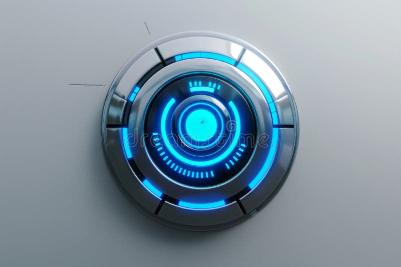 Futuristic LED Push-button Interface Stock Illustration - Illustration ...