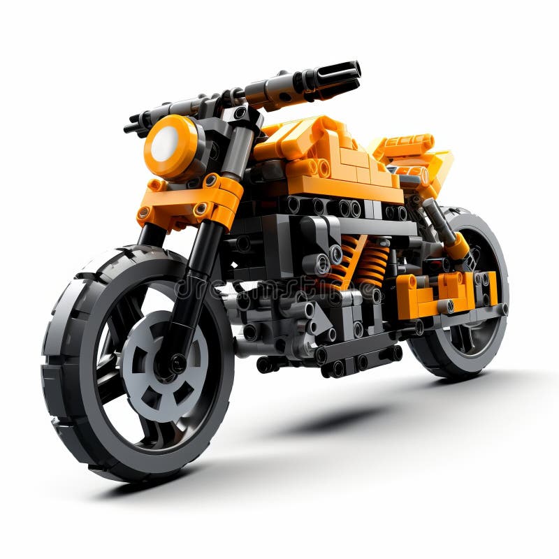 Futuristic Lego Motorcycle with Steampunk Influences Stock Illustration ...