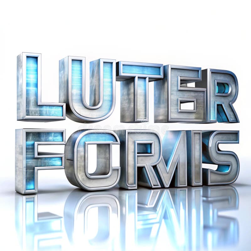 Futuristic Letter Forms Isolated on White Background Stock Illustration ...
