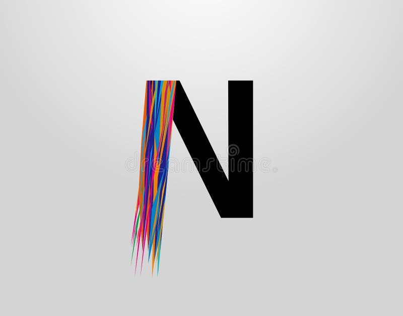 Futuristic Letter N Logo. Initial N with Creative Colorful Strips Stock ...