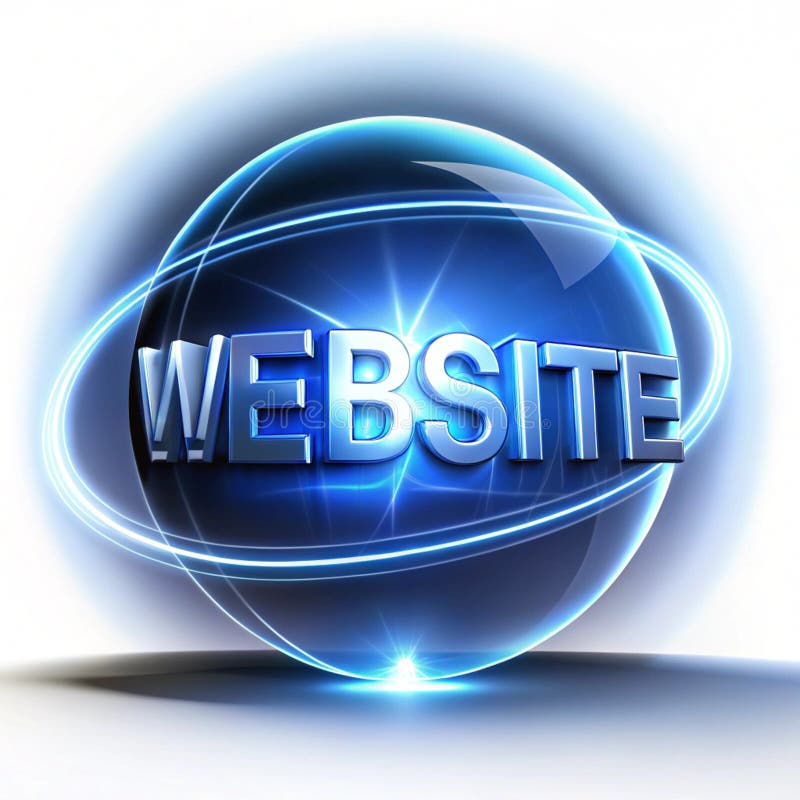 Levitating Glowing Website Logo with Rotating Text Stock Illustration ...