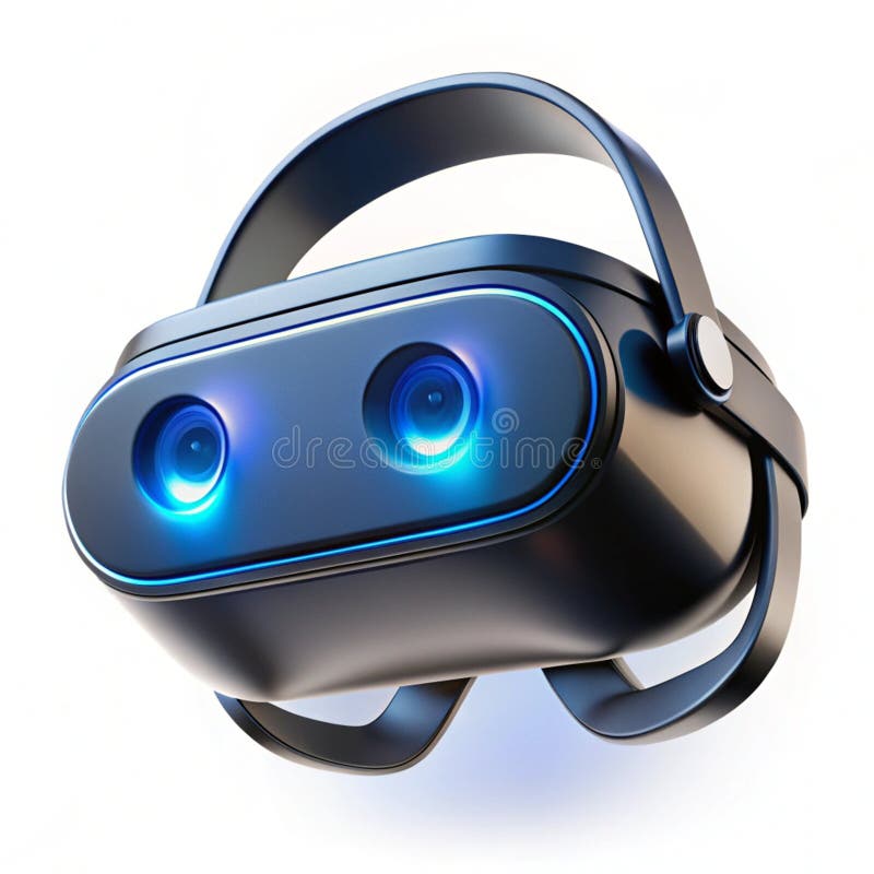 Levitating VR Headset with Glowing Buttons Stock Illustration ...