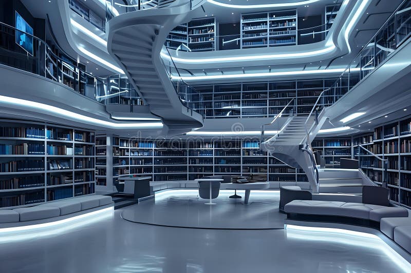 Futuristic Library Design, Exploring a Modern Architectural Marvel with ...