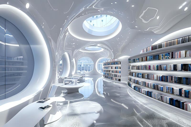 Futuristic Library Design, Exploring Modern Architecture with Circular ...