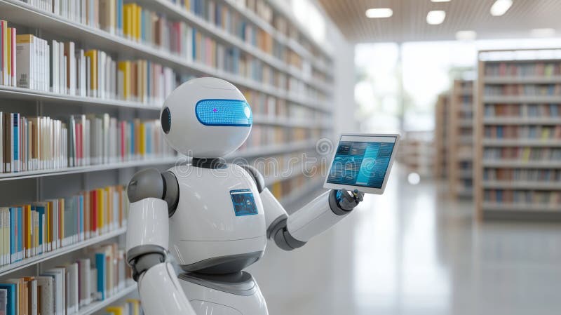 A Futuristic Library with Robotic Librarians Assisting Visitors during ...