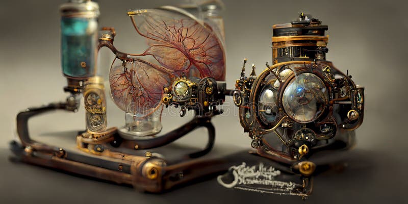 Futuristic Life Support Medical Equipment with Artificial Lungs Stock ...