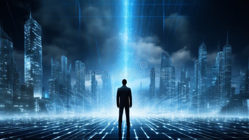 Futuristic Lifestyle a Modern Individual in a High Tech Environment ...