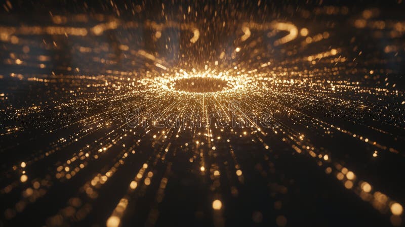 Futuristic Light Beam Network Forming Glowing Web Digital Art Abstract ...