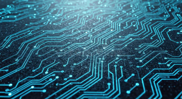 Futuristic Light Blue Digital Circuit Board Pattern Technology Background Stock Illustration ...