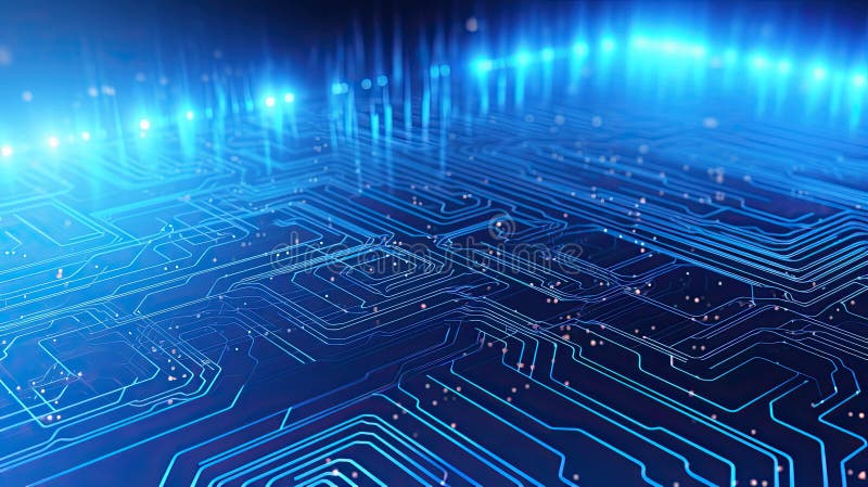 Futuristic Light Blue Tech Background Stock Illustration - Illustration ...