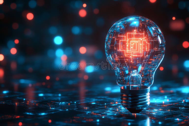 This is a Futuristic Light Bulb Featuring an Innovative Microchip ...