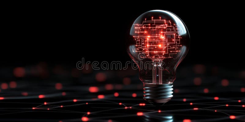 Futuristic Light Bulb Featuring a Unique Microcircuit Design for ...