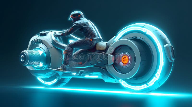 Futuristic Light Cycle. Generative AI Stock Illustration - Illustration ...