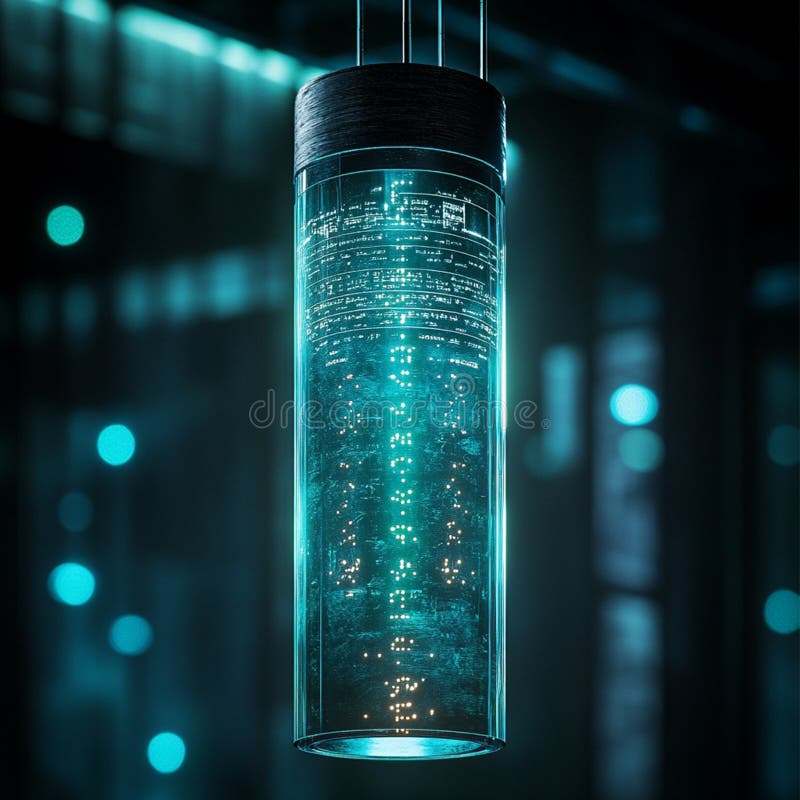 Futuristic Light Fixture with Glowing Elements and Abstract Patterns ...