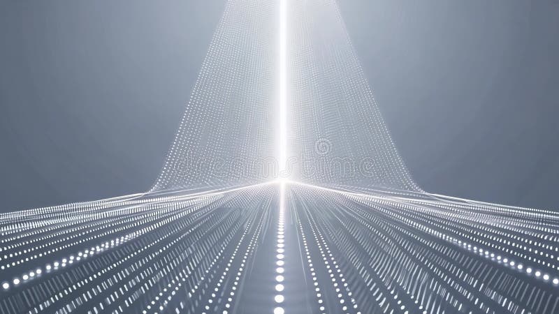 A Futuristic Light Pathway with Beams of White Light Forming a ...