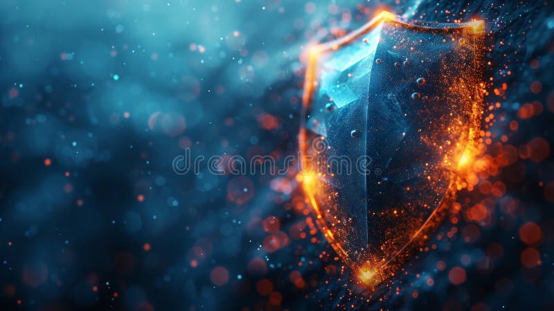 A Futuristic Light Shield Effect. an Abstract Glowing Shield Element ...