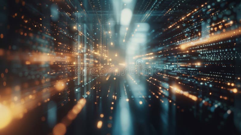 Futuristic Light Streaks in a Soft Focus Tech Environment Stock ...