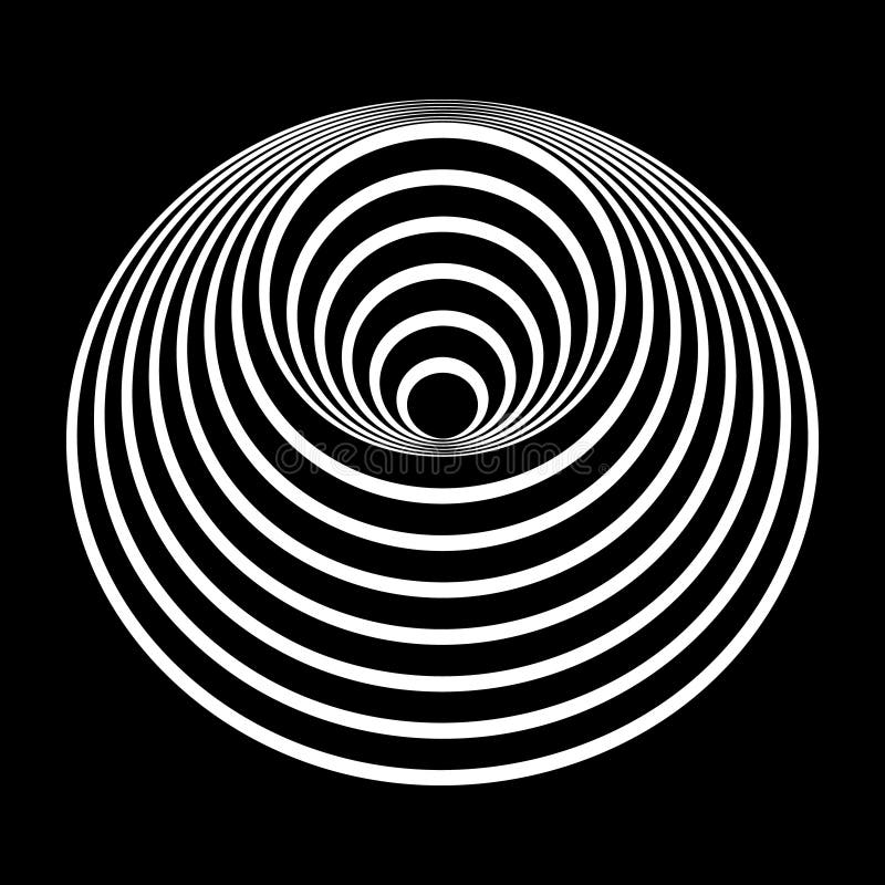 Futuristic Line Art. White Circles on Black Background Stock Vector ...