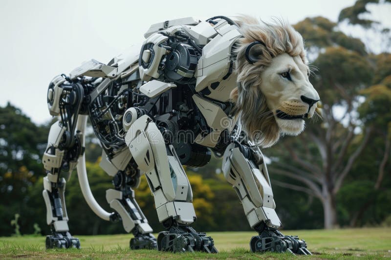 Futuristic Lion Robot, Mechanical Robot. Generative AI Stock Image ...