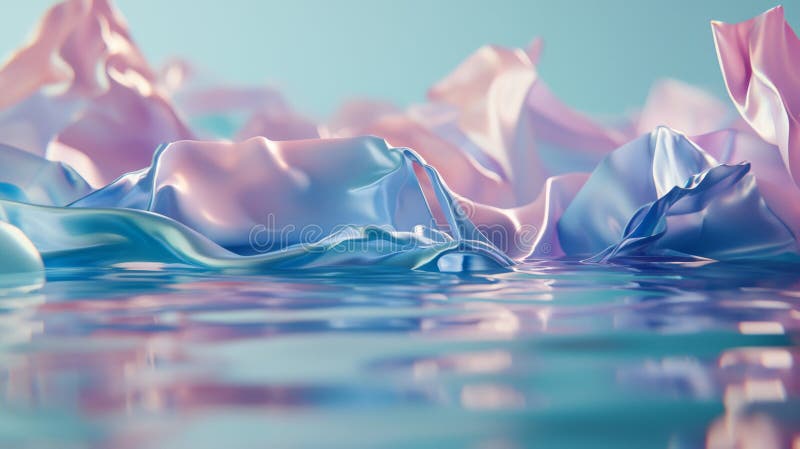 Futuristic Liquid Abstract of Neon Liquid Waves, Blue and Purple Stock ...