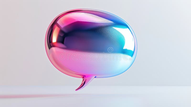Futuristic Liquid Metal Speech Bubble for Tech and Innovation Branding ...