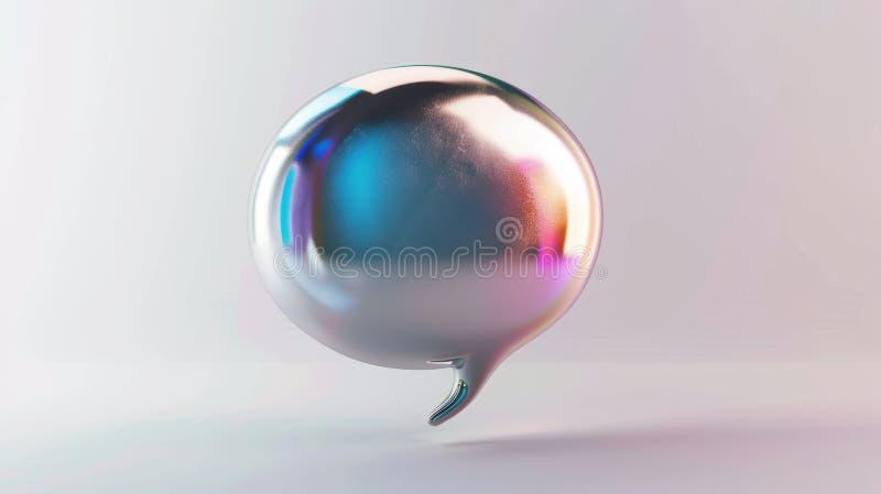 Futuristic Liquid Metal Speech Bubble for Tech and Innovation Branding ...