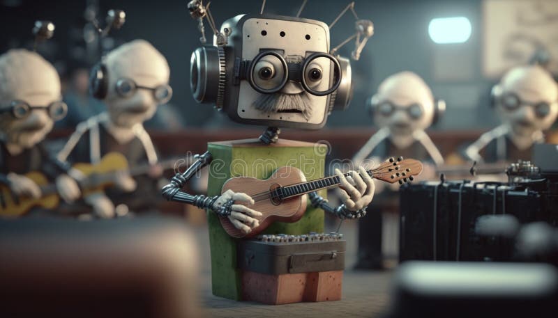 A Futuristic Little Robot Studies Music in the Classroom, Generative Ai ...