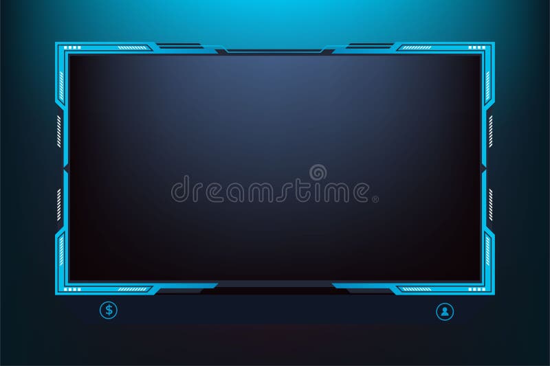 Futuristic Live Streaming Overlay Vector with Blue and Dark Colors ...
