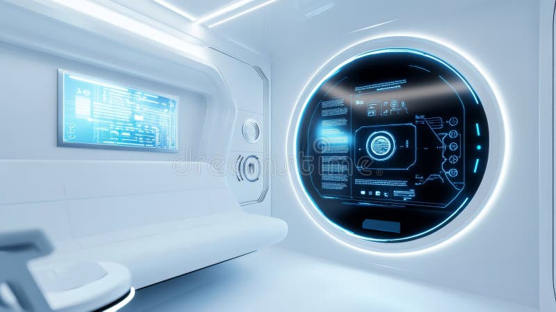 Futuristic Living Room Interactive Displays Modern Sleek Minimalist ...