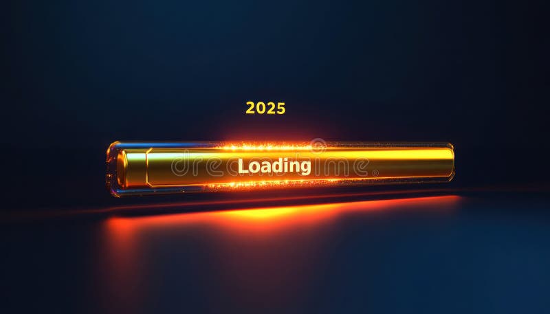 Futuristic Loading Bar Showing Year 2025 Being Loaded Stock ...