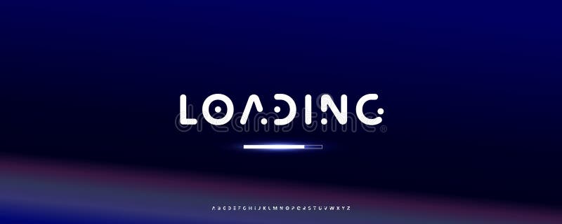 Futuristic Loading Data Typography with Glowing HUD Bar Effect, Ideal ...