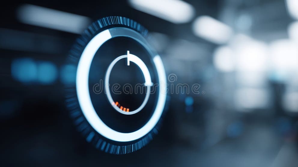 Futuristic Loading Icon Spinning on a Digital Screen, Symbolizing ...