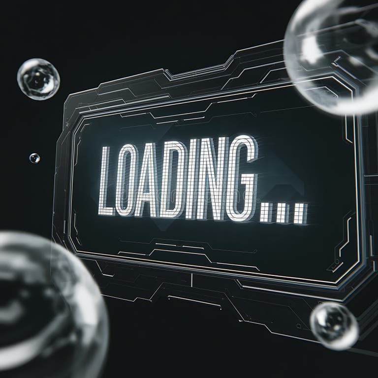 Futuristic Loading Interface with Glowing Bubbles Stock Illustration ...