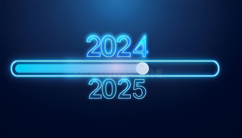 Futuristic Loading Progress Bar with Glowing Numbers Indicating ...