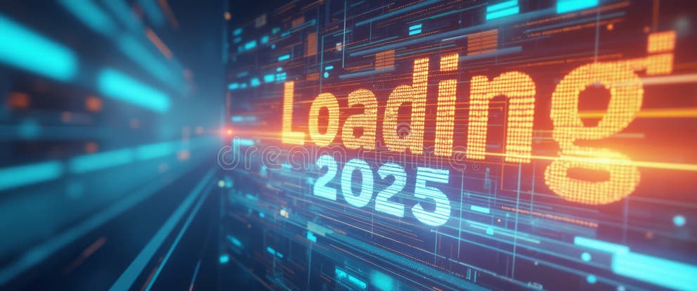 Futuristic Loading Screen for 2025 Stock Image - Image of modern ...