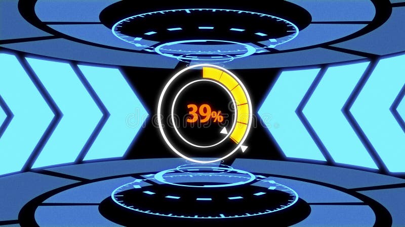 Futuristic Loading Screen HUD in High Tech Lab Base with 3D Movement ...