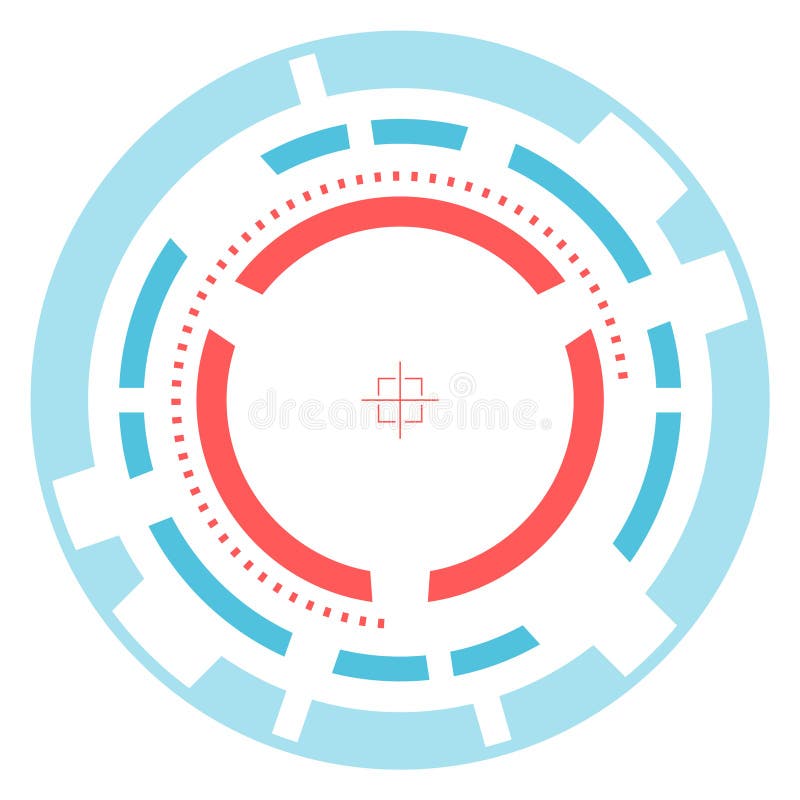 Futuristic Loading Target Icon with Red and Light Blue Concentric ...