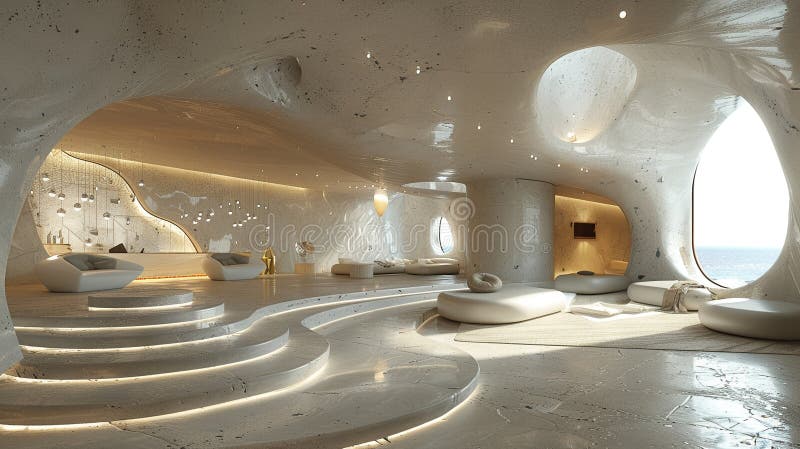 Futuristic Lobby with Interactive Installations and High-tech Features ...
