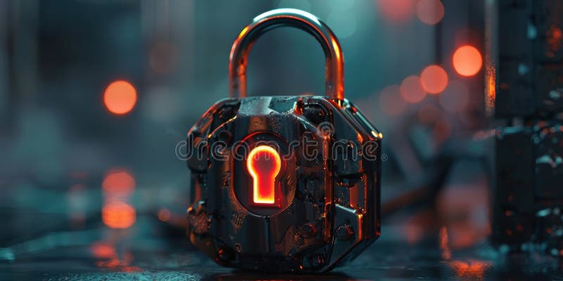 Futuristic Lock Security Technology Created Generative Artificial ...