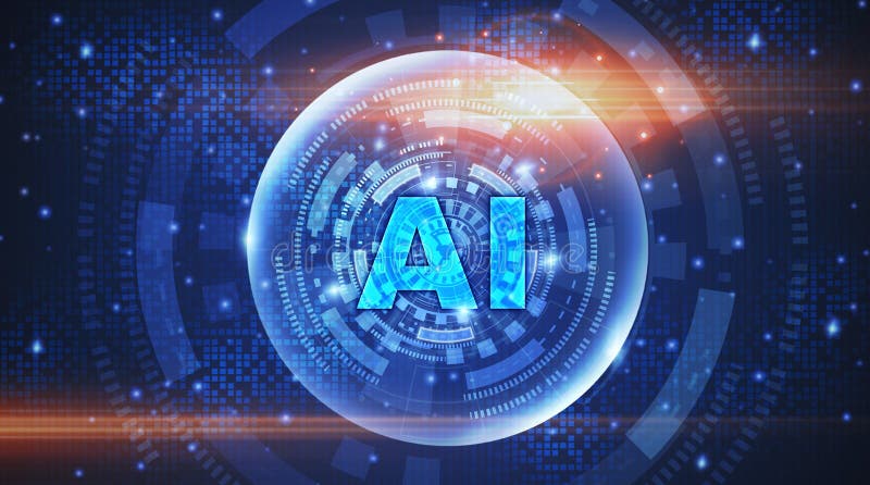 Futuristic Logo for Artificial Intelligence Concept with AI Lettering ...