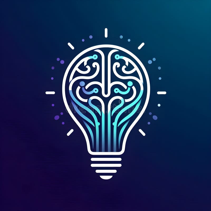Modern Tech-Inspired Lightbulb Logos with Brain Circuit Design Stock ...