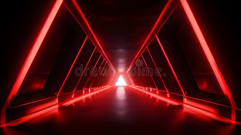 Futuristic Long Empty Light Corridor in Cyan Colors with Sleek Modern ...
