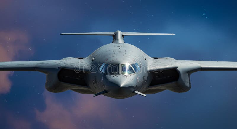A Futuristic-looking Aircraft is Shown from a Head-on Angle Against a ...