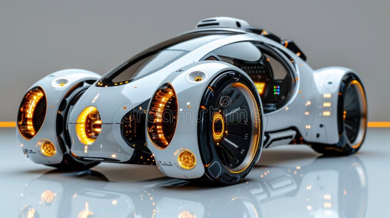 A Futuristic Looking Car with Glowing Lights on the Side, AI Stock ...