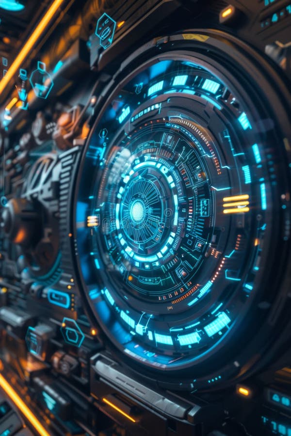 A Futuristic Looking Computer Screen with Glowing Lights and Neon, AI ... A Futuristic Looking Computer Screen with Glowing Lights and Neon, AI ...
