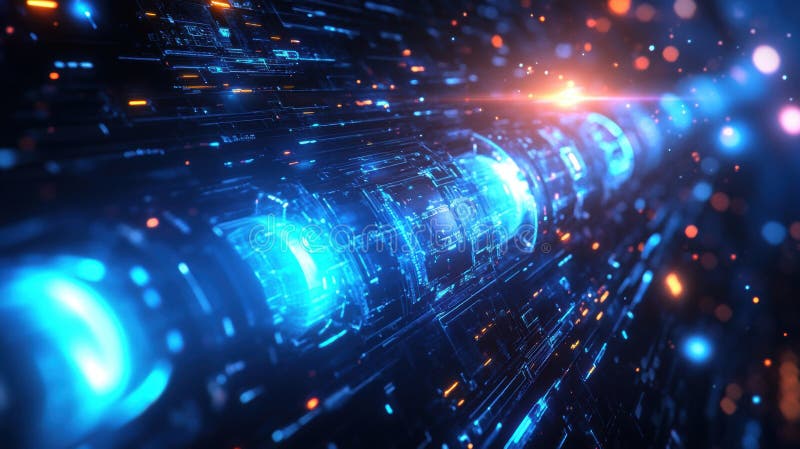 A Futuristic Looking Computer Screen with Lights and Blue Dots, AI ... A Futuristic Looking Computer Screen with Lights and Blue Dots, AI ...
