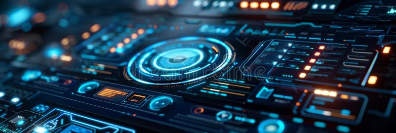 A Futuristic Looking Computer Screen with Lights and Buttons, AI Stock ... A Futuristic Looking Computer Screen with Lights and Buttons, AI Stock ...